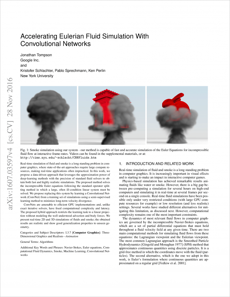 Accelerating Eulerian Fluid Simulation With Convolutional Networks – Károly Zsolnai-Fehér ...